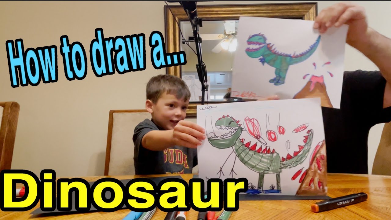 How to draw a Dinosaur with Ethan! - YouTube