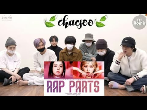 BTS Reaction to Blackpink jisoo and rose (Rap battle) Rapse vs Rapsoo (Fanmade)