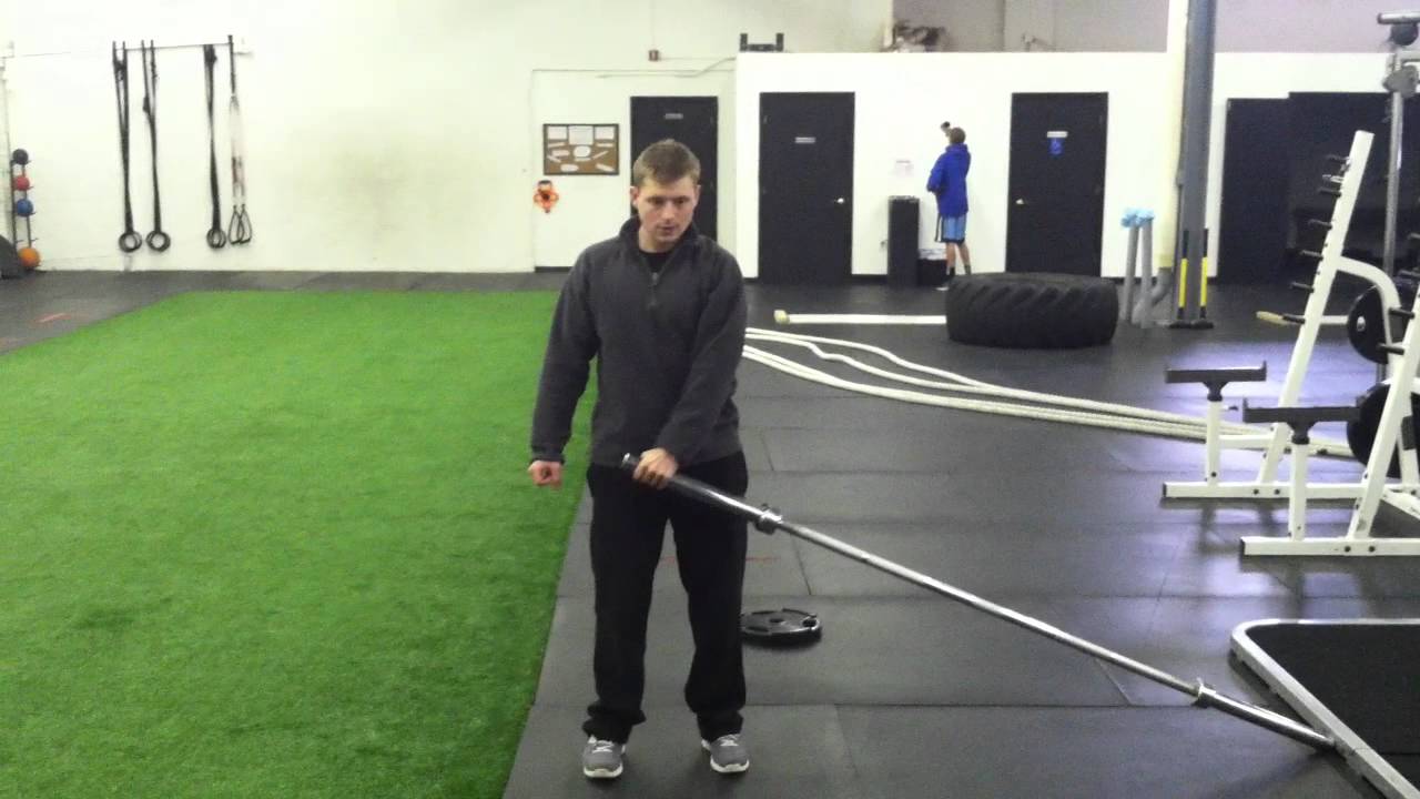 Landmine Cross Body Lateral Raise - YouTube