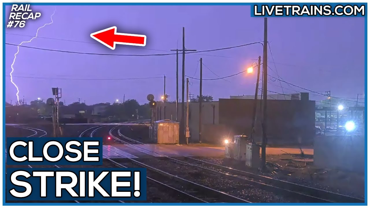 WATCH This Close LIGHTENING STRIKE + RARE Old Caboose IN SERVICE | LIVE ...