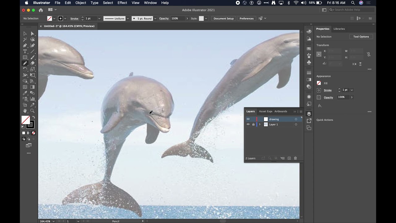 Illustrator pencil tool - YouTube