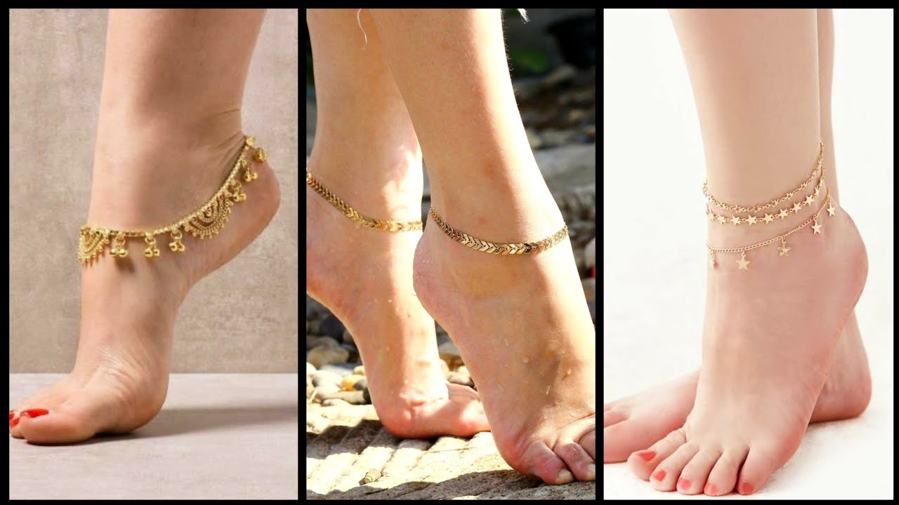 18k Gold Anklets Design's Chains Style Beautiful And Stylish - YouTube