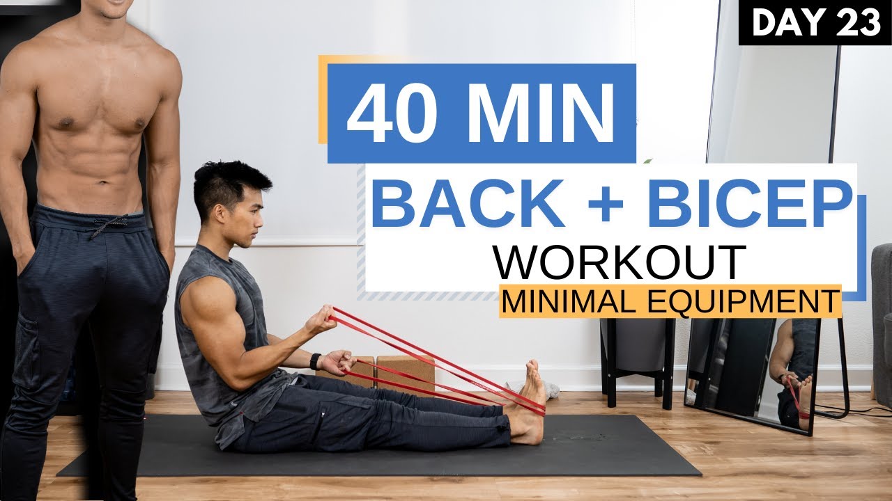BACK AND BICEP MINIMAL EQUIPMENT HOME WORKOUT - Jeremy Sry - YouTube