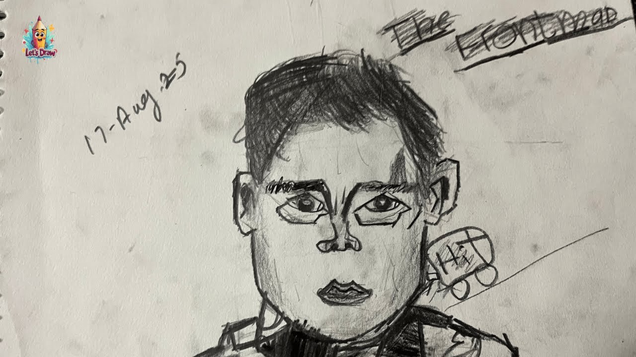 ️ 9-Year-Old Abdul Rahman Draws! How To Draw Squid Game Frontman (Easy ...
