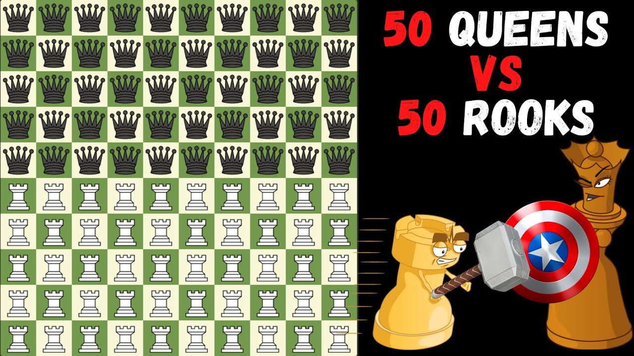50 Queens VS 50 Rooks | Fairy Chess - YouTube