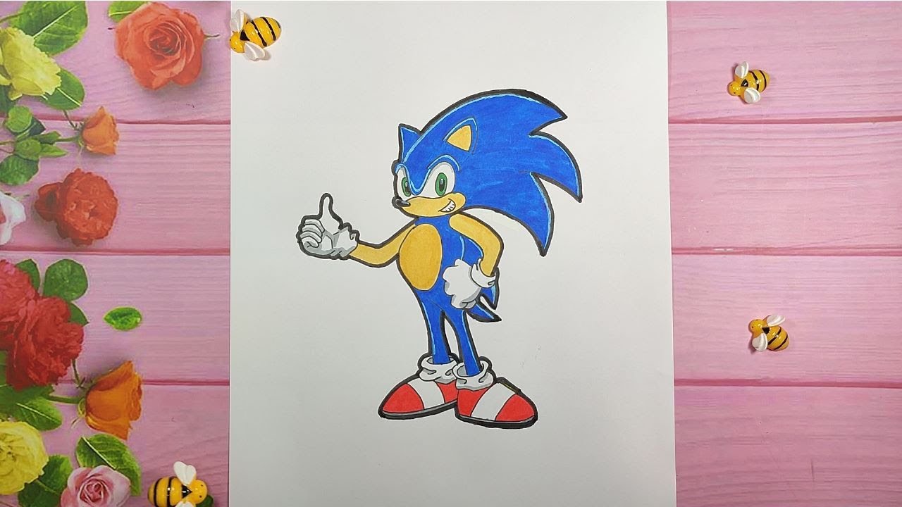 How to Draw and Color Sonic the Hedgehog Who Can Run at Incredible ...