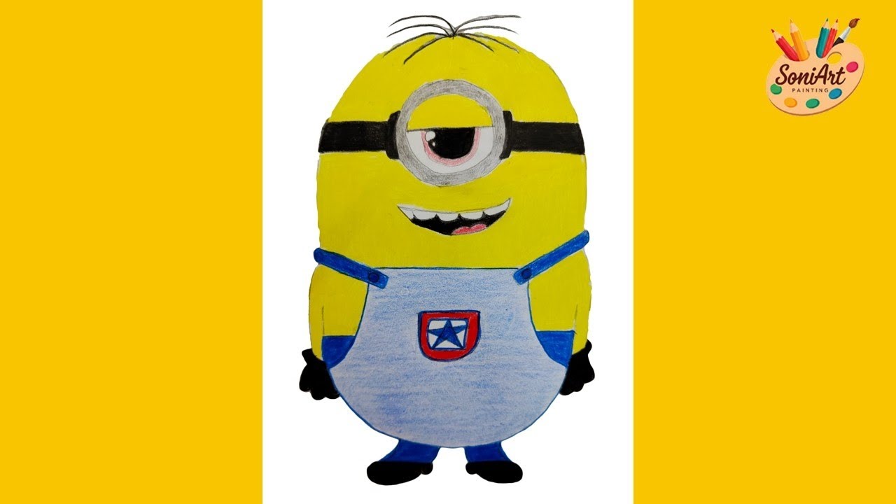 How To Draw A One Eye Minion -- Drawing easy for beginners -- Animation ...