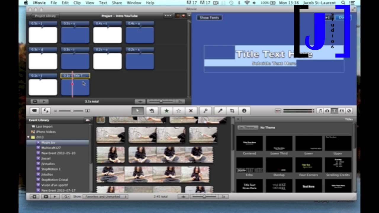 [Tuto] Comment faire une intro sur mac avec iMovie - YouTube