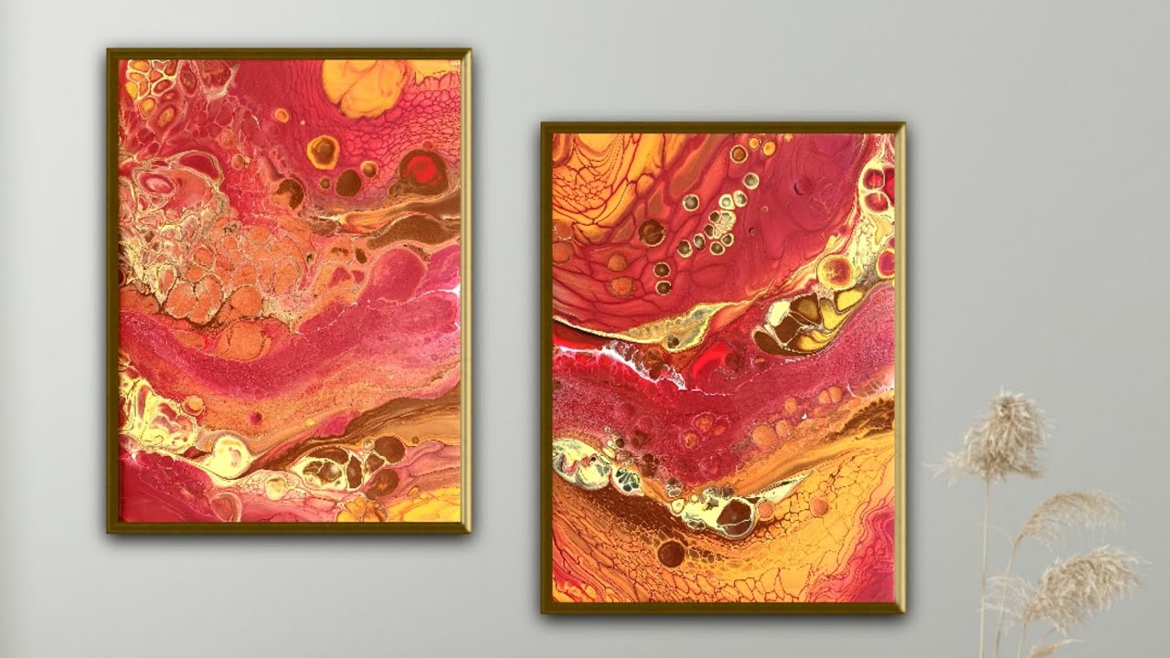 "BLAZING MEMORIES" - Simple swipe & tilt with warm colors | Acrylic ...