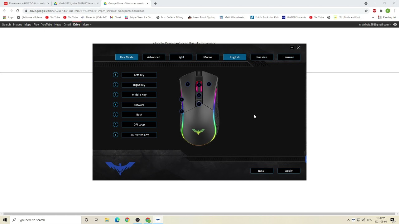 How to change the setting of your HAVIT gaming mouse - YouTube