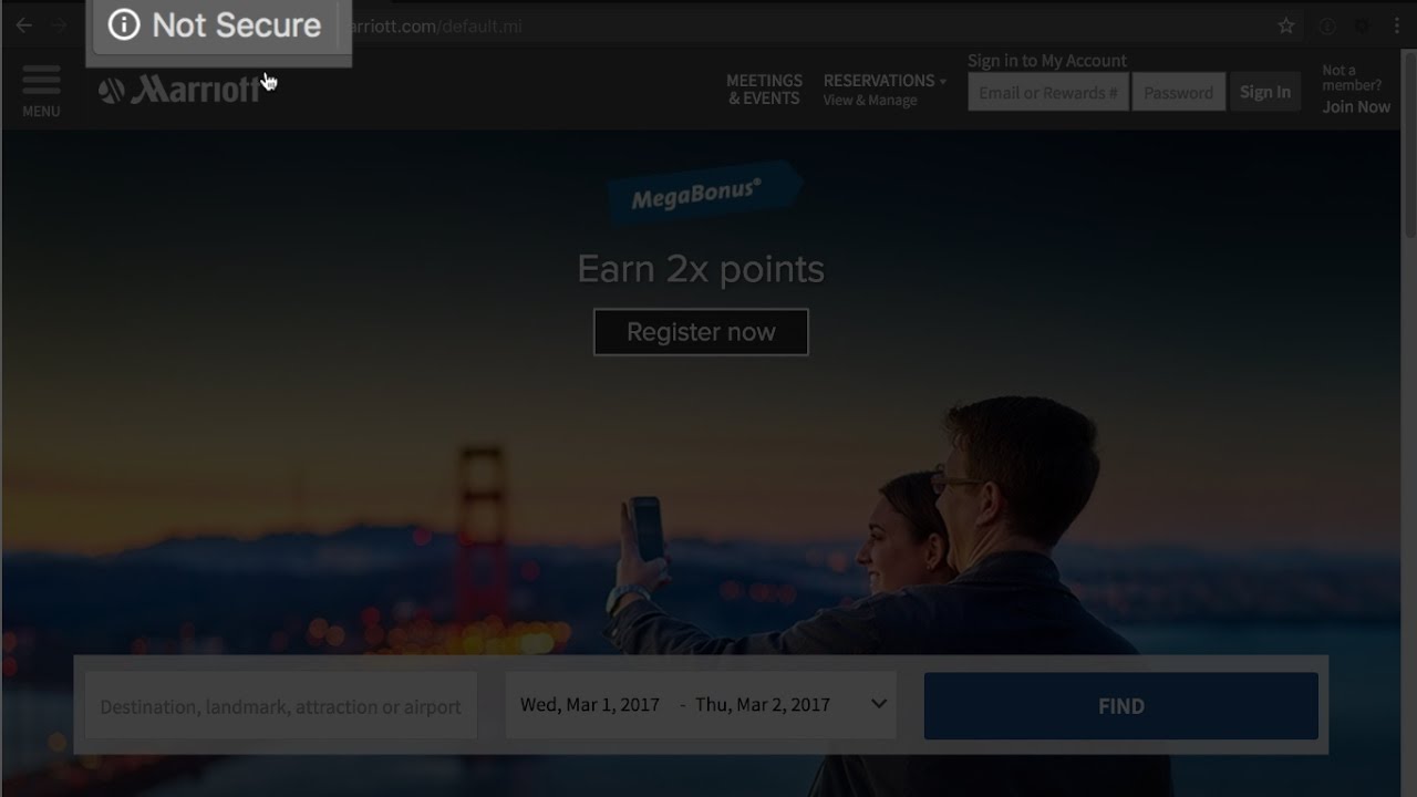 Marriott Homepage Login Not under HTTPS - YouTube