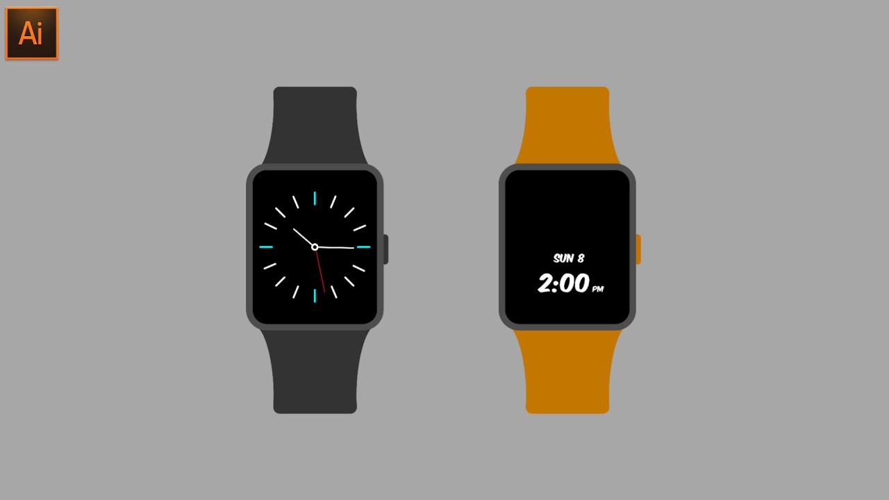 How to Design Smart Watch In Illustrator || Adobe Illustrator Tutorial ...