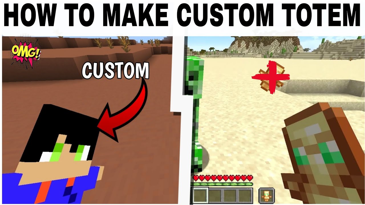 HOW TO MAKE CUSTOM TOTEM SKIN IN 1 CLICK [FOR MINECRAFT PE 100% CONFIRM ...