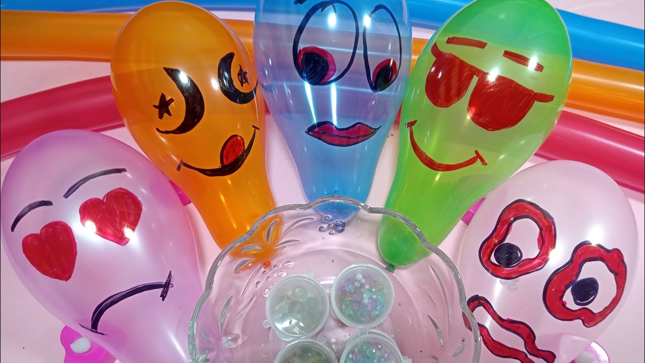 Making Glossy Slime With Funny Faces Balloons | Satisfying Slime Videos ...
