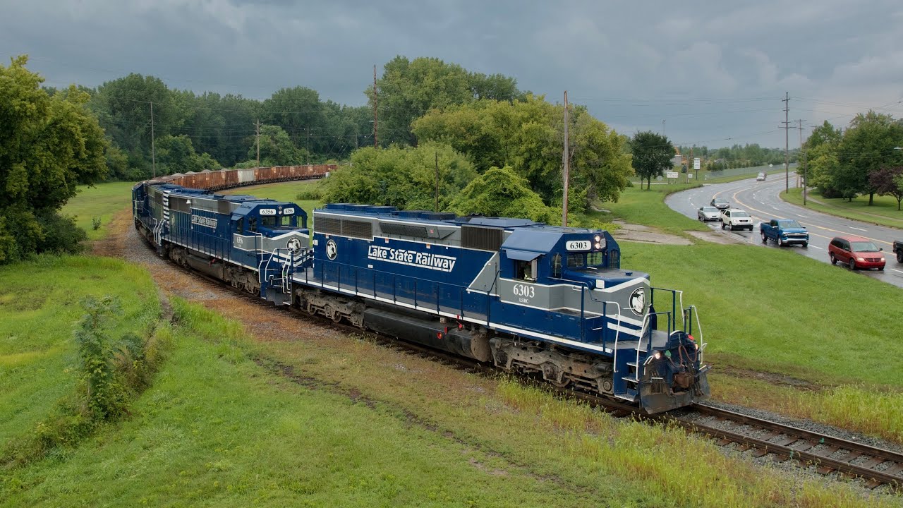 LSRC 6303, LSRC 6356, and LSRC 6354 Lead Train Z126 Into Saginaw Yard ...