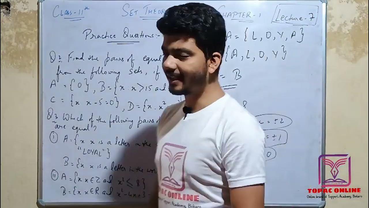 LECTURE 7 - MATHEMATICS - CLASS 11 - CHAPTER 1 - SETS - YouTube