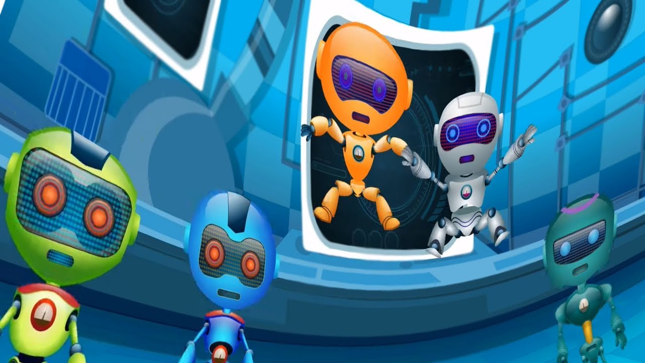 Five Little Robots | Nursery Rhymes Songs For Kids | Children Rhyme ...