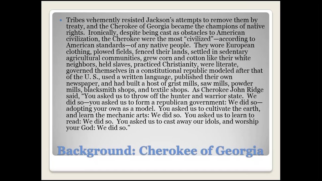 6.5 Assimilation and Removal and “Memorial of the Cherokee Nation ...