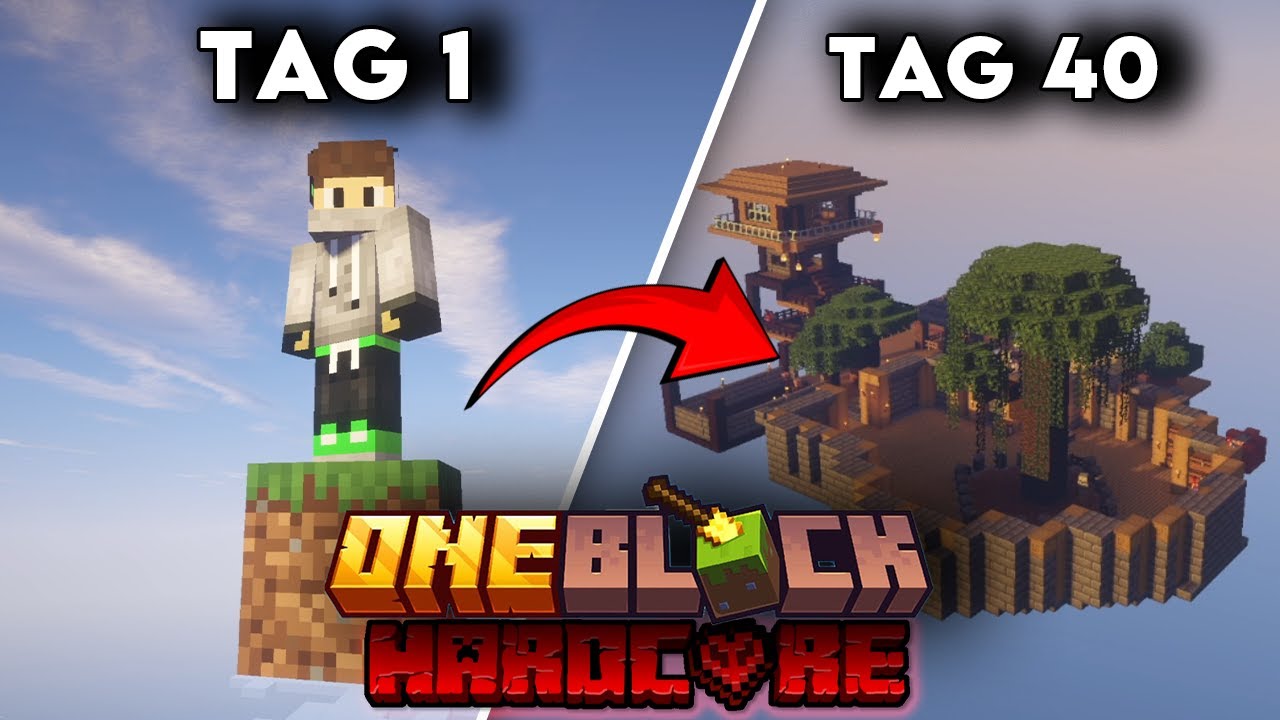 Ich ÜBERLEBE 100 Tage In Minecraft OneBlock Hardcore! [Tag 26-40] - YouTube