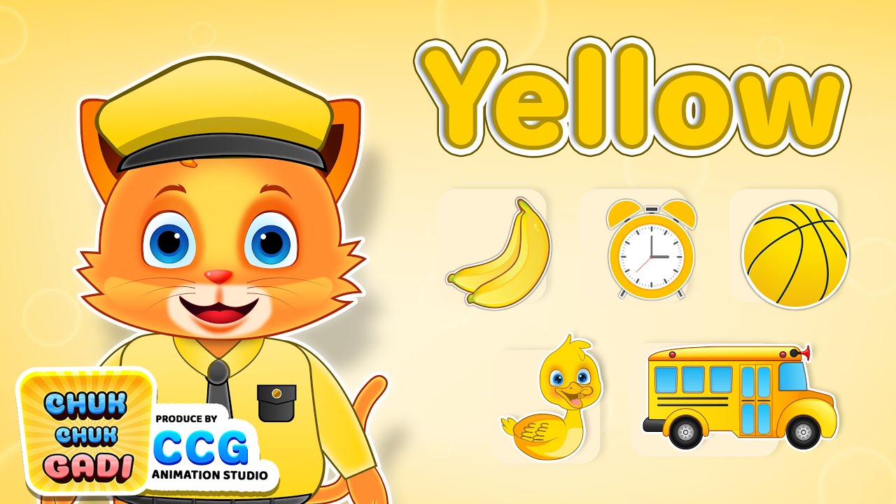 Let's Learn the Color Yellow! - Cartoon Animation Songs for Kids - YouTube