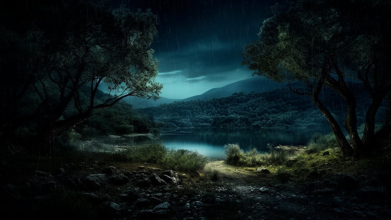 Gentle Rain On The Lake | Calming Nature Sounds For Relaxation ...