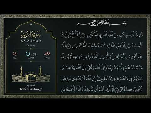 Surah Az-Zumar — الزمر — Tawfeeq As-Sayegh — Quran Recitation 039