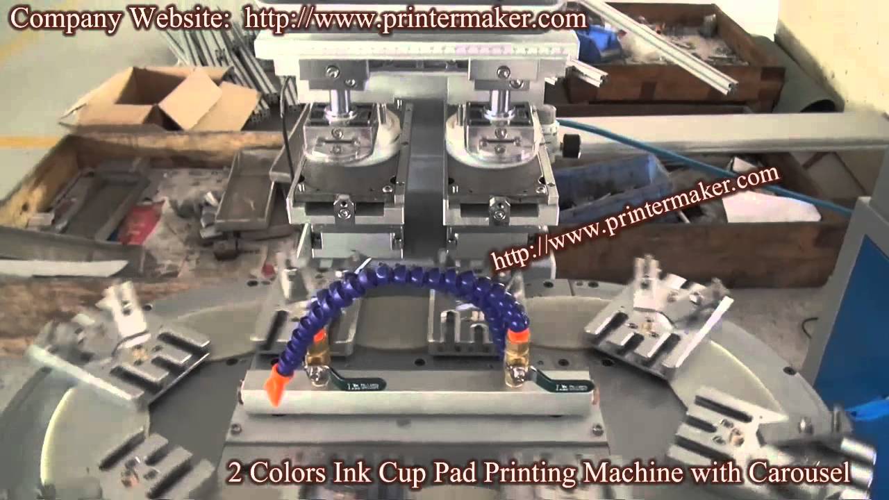 2 Colors Ink Cup Pad Printing Machine - YouTube