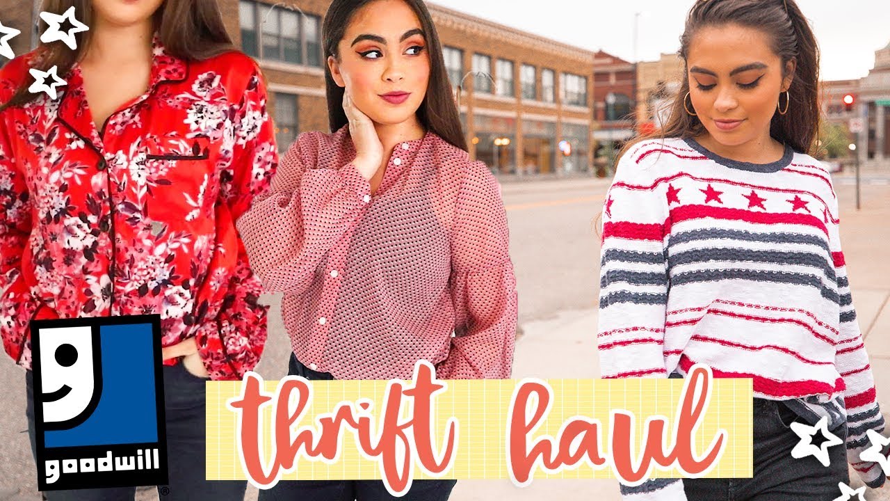FALL THRIFT STORE HAUL (try on!) // Goodwill Haul ♡ - YouTube