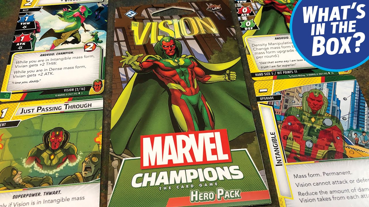 VISION Hero Pack for Marvel Champions Unboxing and Look at the Cards ...