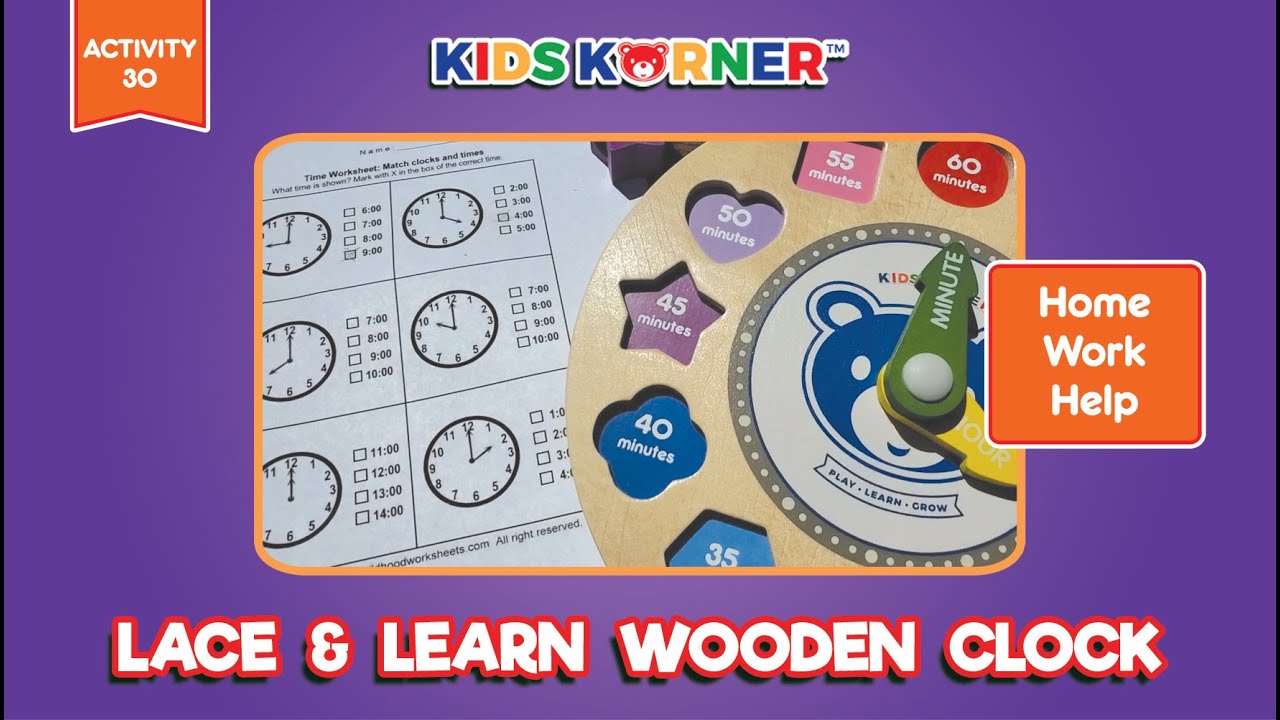 Homework Help with Wooden Clock by Kids Korner - Learn To Tell Time ...