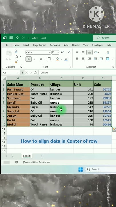 📢 Excel Mein Data Ko Center Align Karne Ka Aasaan Tarika 🎯 Exceltips Dataalignment Techhacks