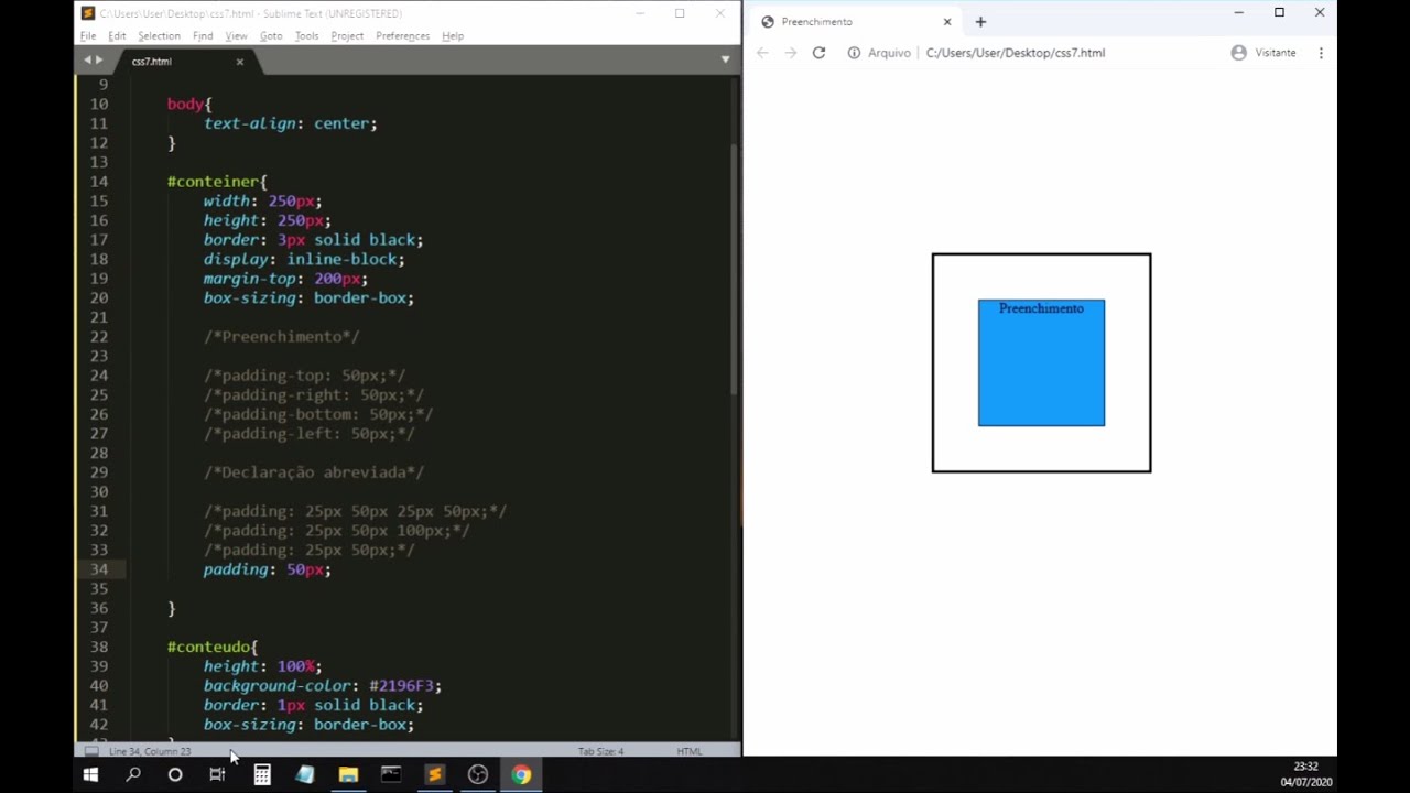 Pedding (preenchimento) CSS 07 - YouTube