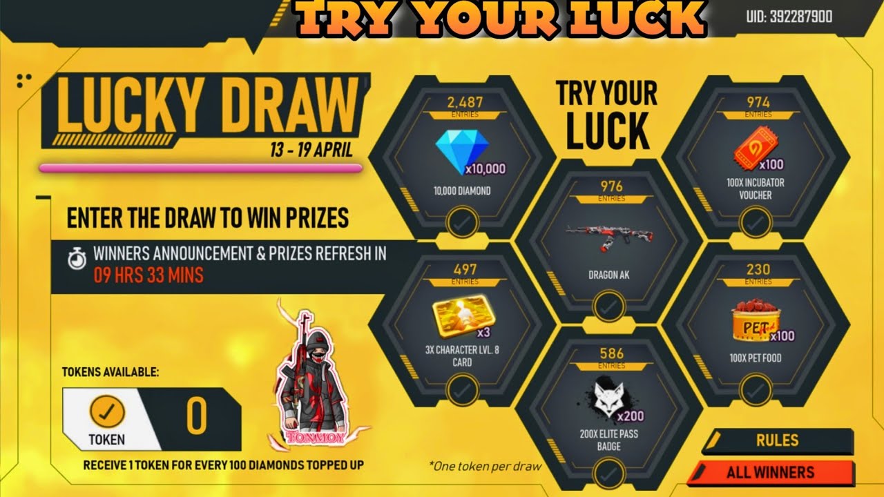 FreeFire - New Event LUCKY DRAW🔥|| Full Details - Chance to win 10,000 ...