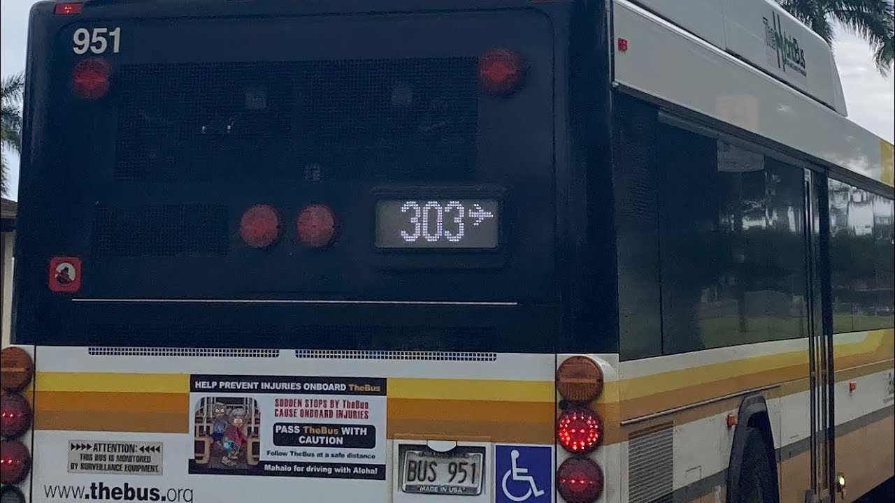 Honolulu TheBus Route 303 Airport- Hickam, Bus 951 (Part 3) - YouTube
