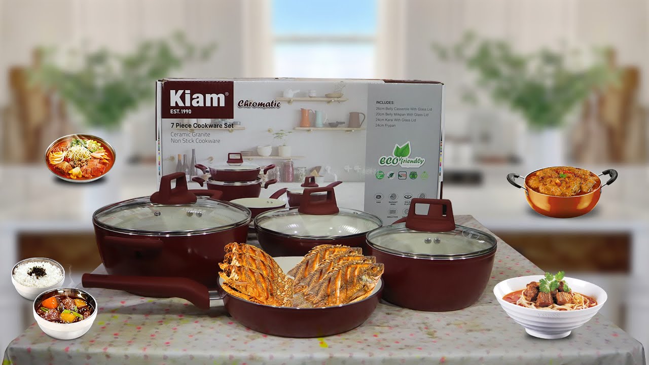 কিয়াম ৭ পিসের সেট পাচ্ছেন পাইকারী দামে। Kiam Ceramic 7 Pcs Non-Stick ...