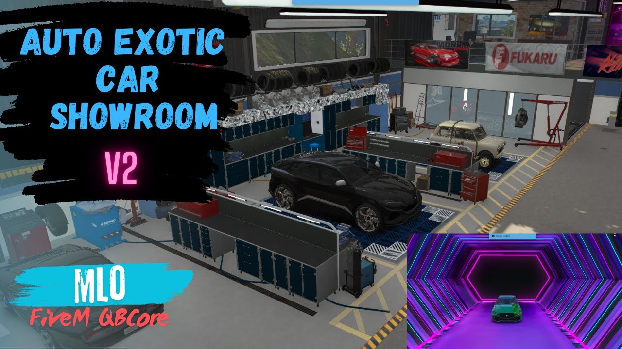 Auto Exotic Car Showroom MLO | GTA V FiveM | QBCore Server| MACHINE ...