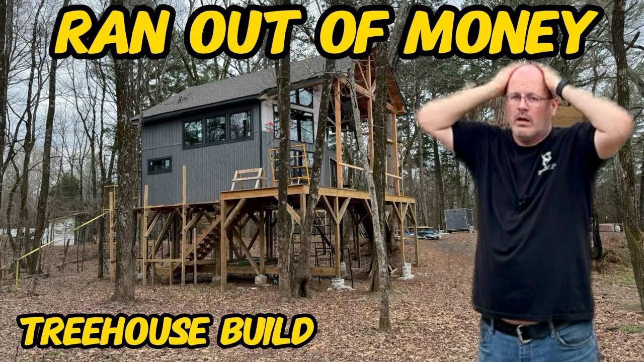 Way Over Budget On Our Treehouse Cabin Build - YouTube