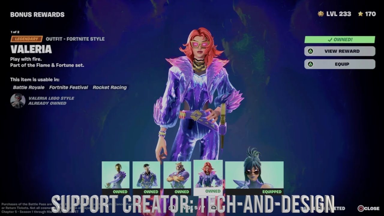 How to Unlock Valeria Skin Style in Fortnite | Battle Pass Bonus ...