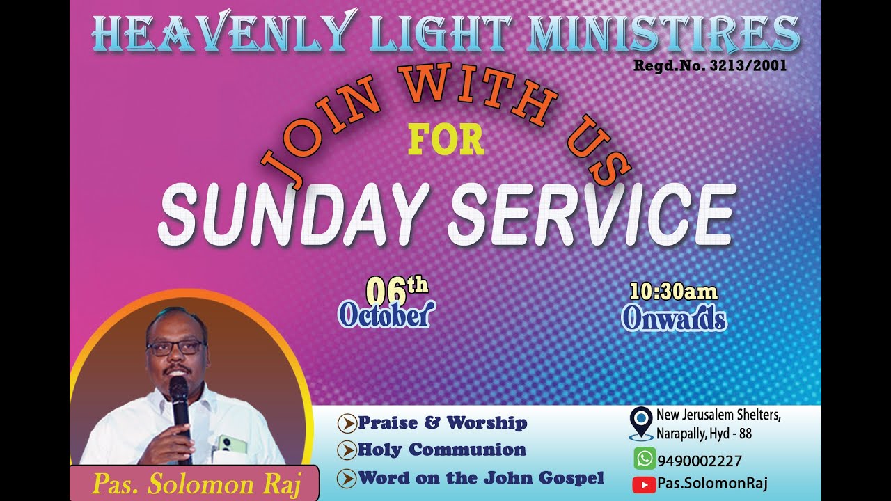Heavenly Light Ministries Pas. Solomon Raj - YouTube