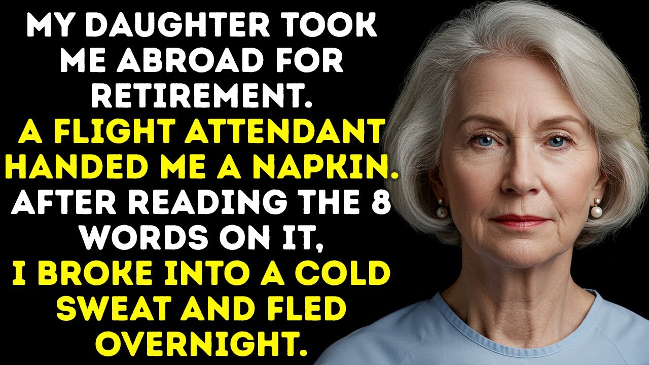 My Daughter Took Me Abroad To Retire. A Flight Attendant Handed Me A Napkin With 8 Words — I ...