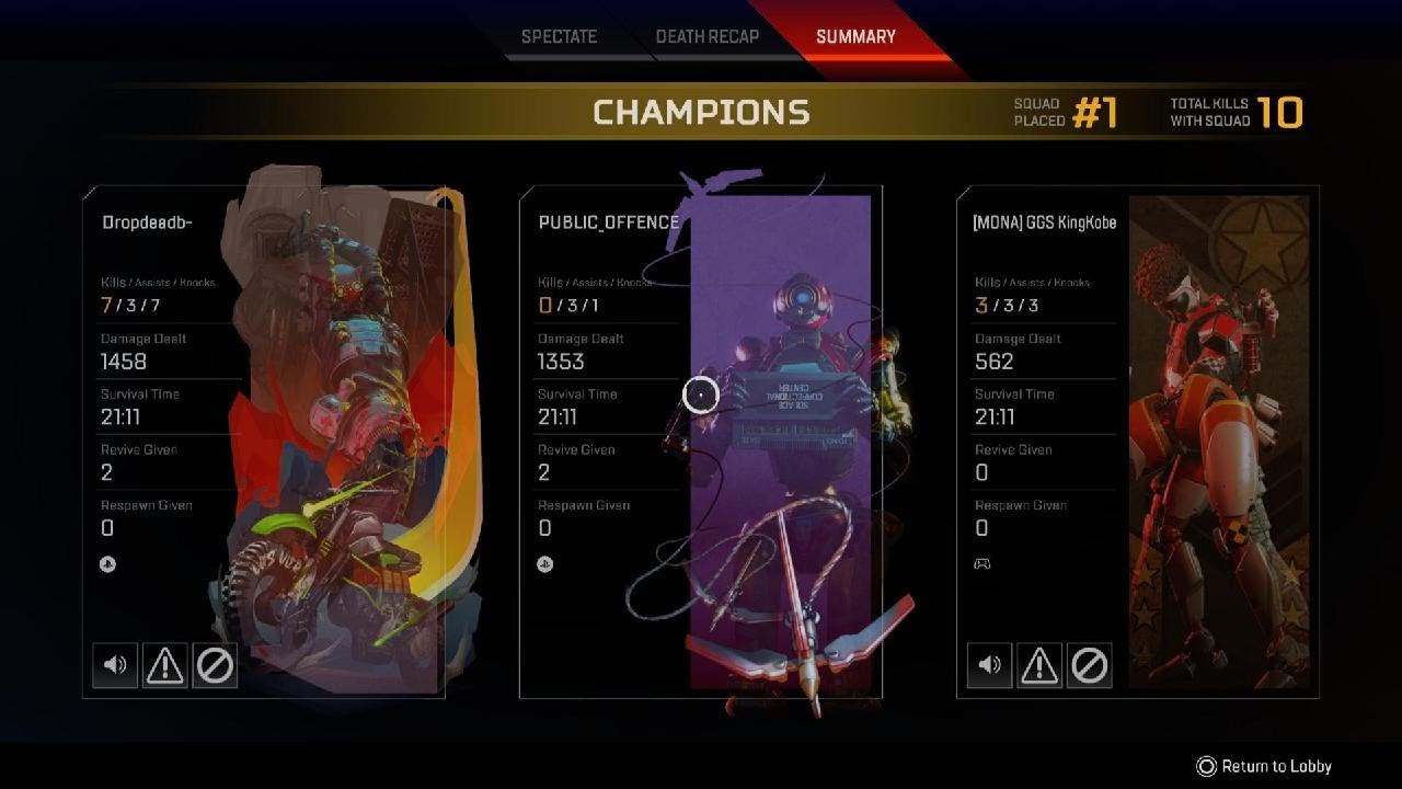 APEX LEGENDS - OCTANE - PATHFINDER - BANGALORE - CHAMPIONS - 10 SK ...
