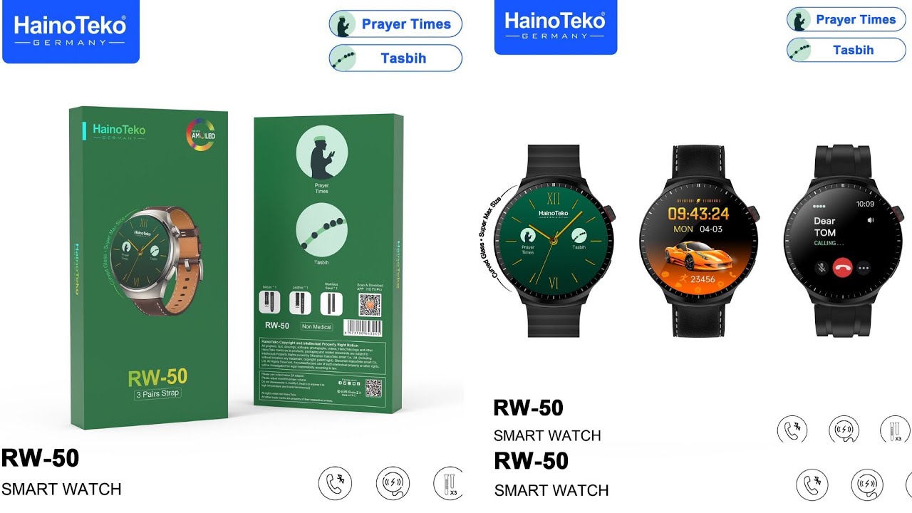 HainoTeko-GERMANY -RW-50 SMART WATCH Waterproof for include both ...