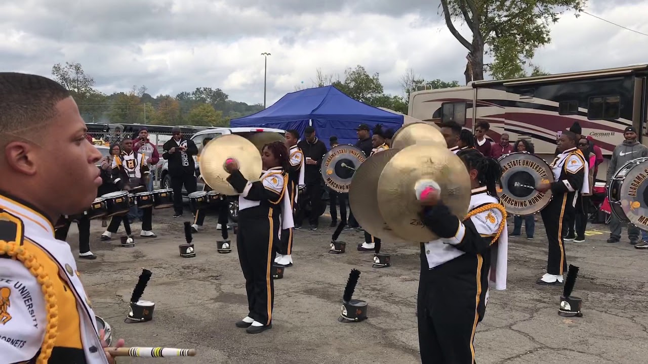 Alabama State band warm up at Magic City Classic 2018 - YouTube
