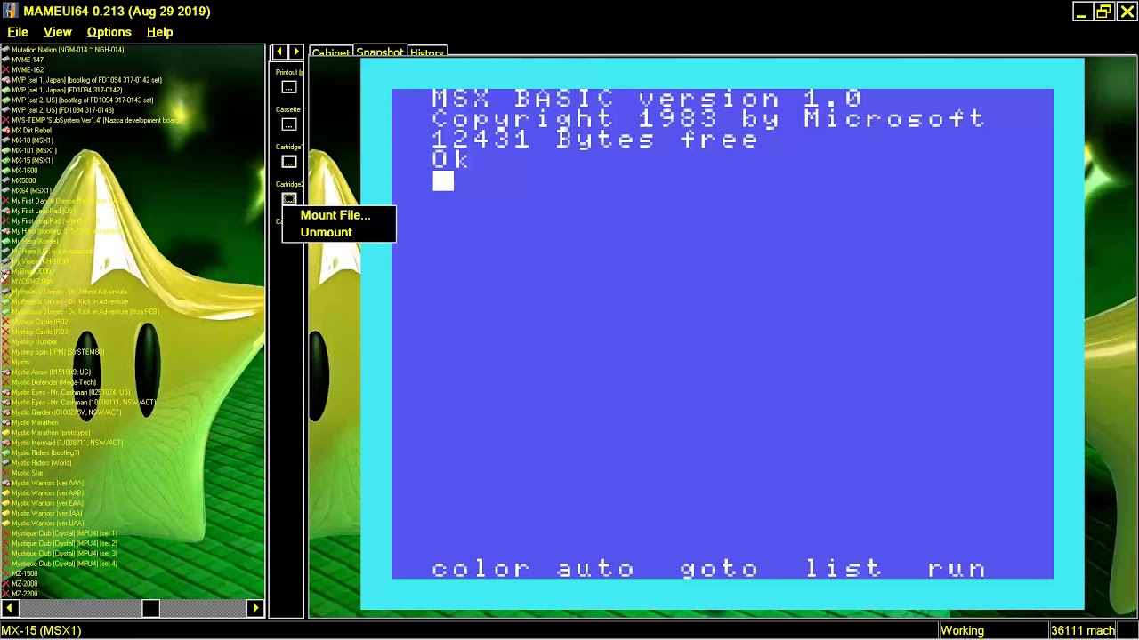 MX 15 MX15 MAME MESS ITS MICROSOFT MSX 1 CLONE 1984 By CASIO PLAYING ...