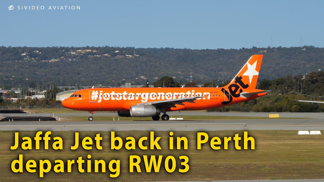 JAFFA JET - Jetstar Airways (VH-VGF) departs RW03 at Perth Airport ...