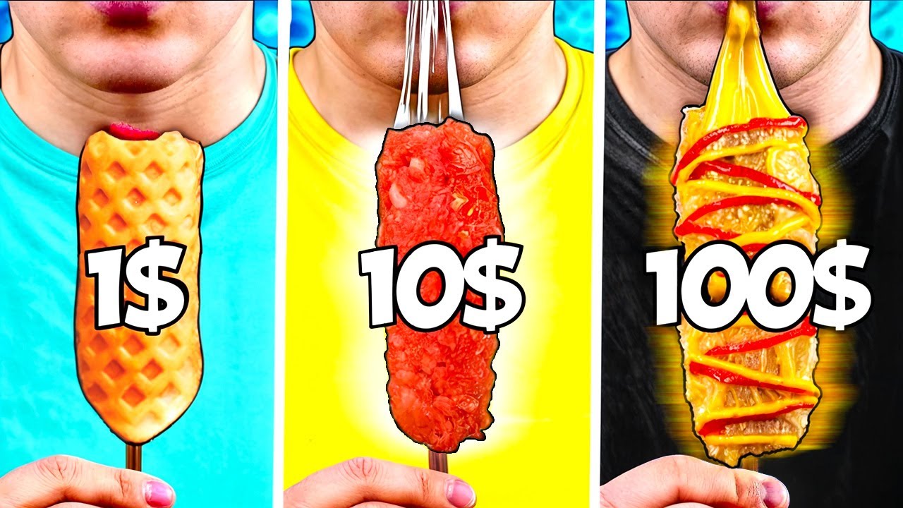 1$ vs 10$ vs 100$ Corn Dogs par VANZAI - YouTube