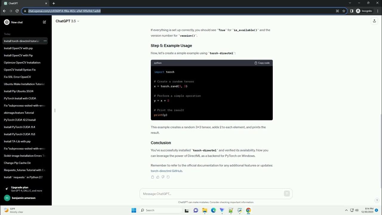 Pip Install Torch Directml Youtube