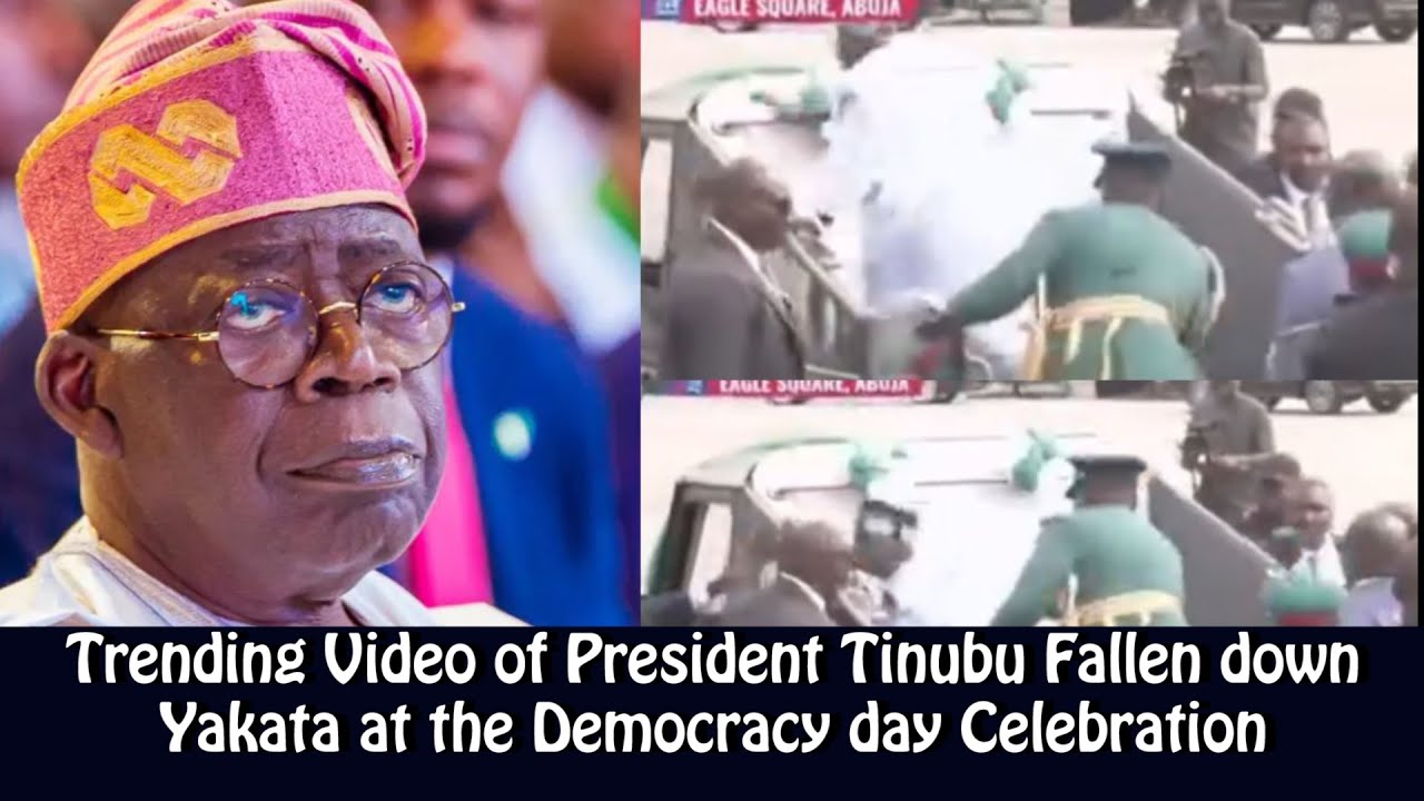 Trending Video of President Tinubu Falling down Yakata at the Democracy ...
