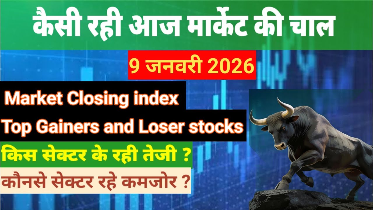 Share Market Today|Market closing index |Top gainer and loser stock| 9 ...