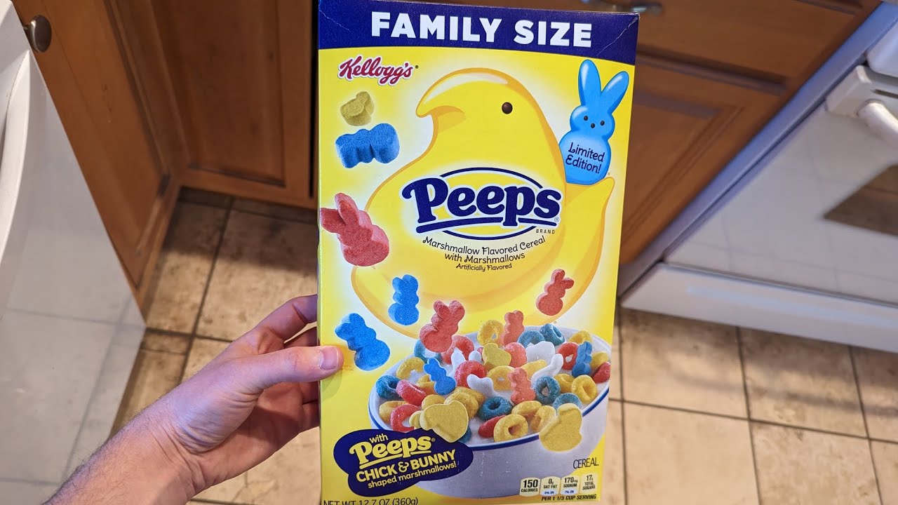 Trying Kellogg's PEEPS Marshmallow Flavored Cereal with Chick & Bunny ...